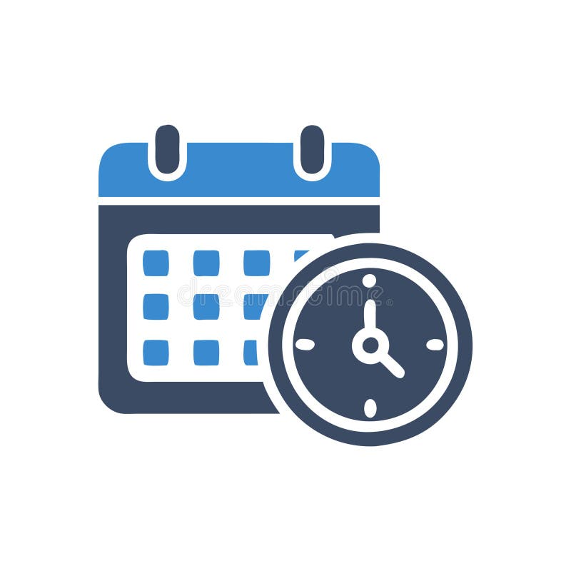 Clock Calendar Icon for Events Stock Illustration - Illustration of ...