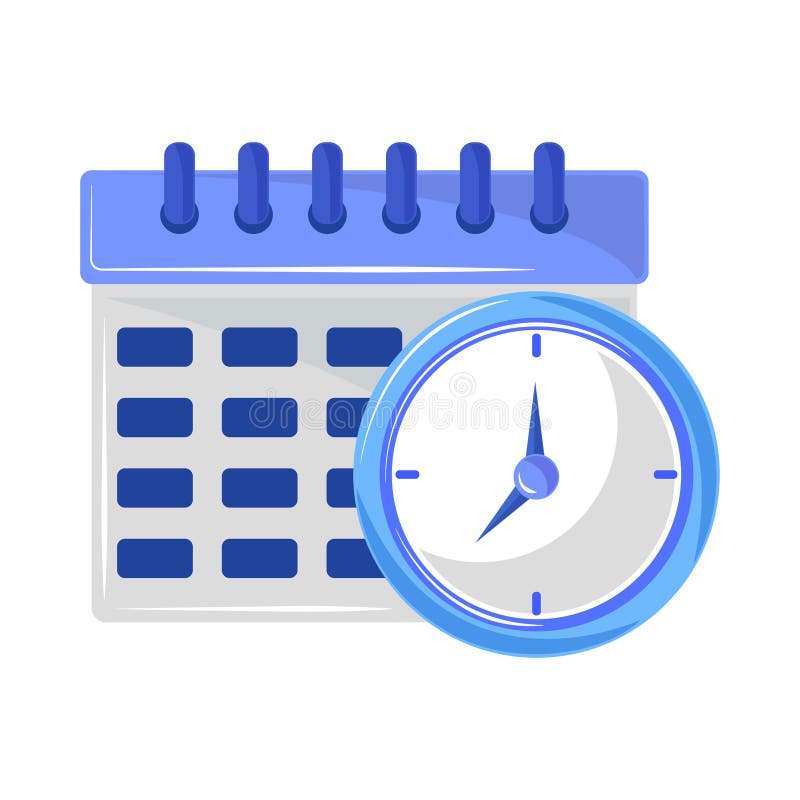 Clock and calendar stock vector. Illustration of isolation - 252834828