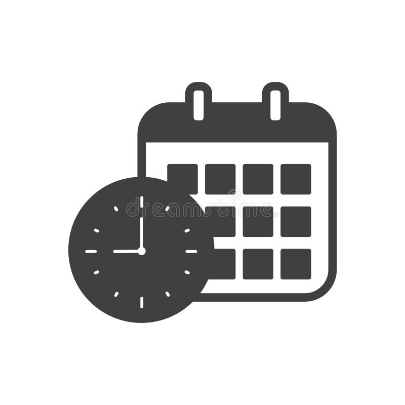 Clock and Calendar Icon. Vector Illustration Decorative Design Stock ...