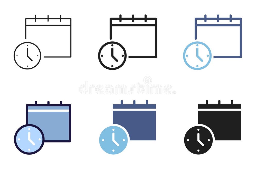 Clock and Calendar Vector Icon. Schedule, Routine, Deadline Graphic ...