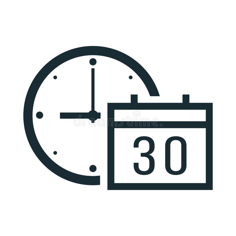 Clock with Calendar. Vector Illustration Decorative Design Stock Vector ...