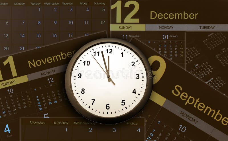 Clock and calendars stock photo. Image of month, accurate - 162073562