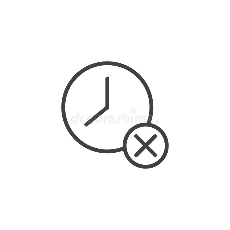 Cancel Clock Glyph Flat Vector Icon Stock Vector - Illustration of ...