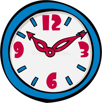 Clock Cartoon stock vector. Illustration of hours, characters - 1363481