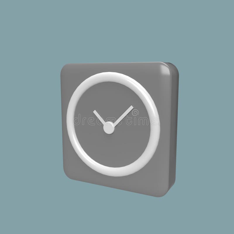 Clock Cartoon Style. 3d Render Illustration Stock Illustration ...