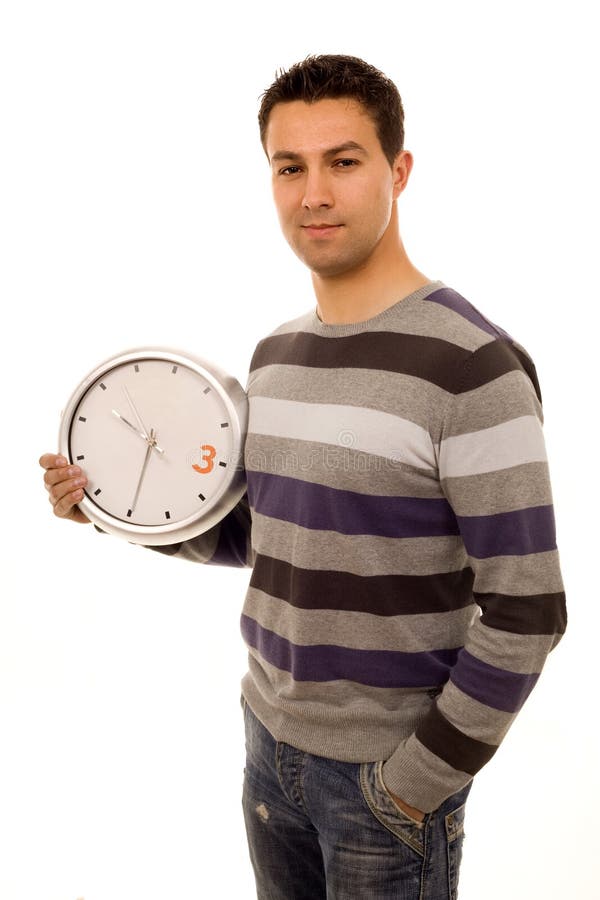 Clock casual man stock photo. Image of glasses, adult - 8631386