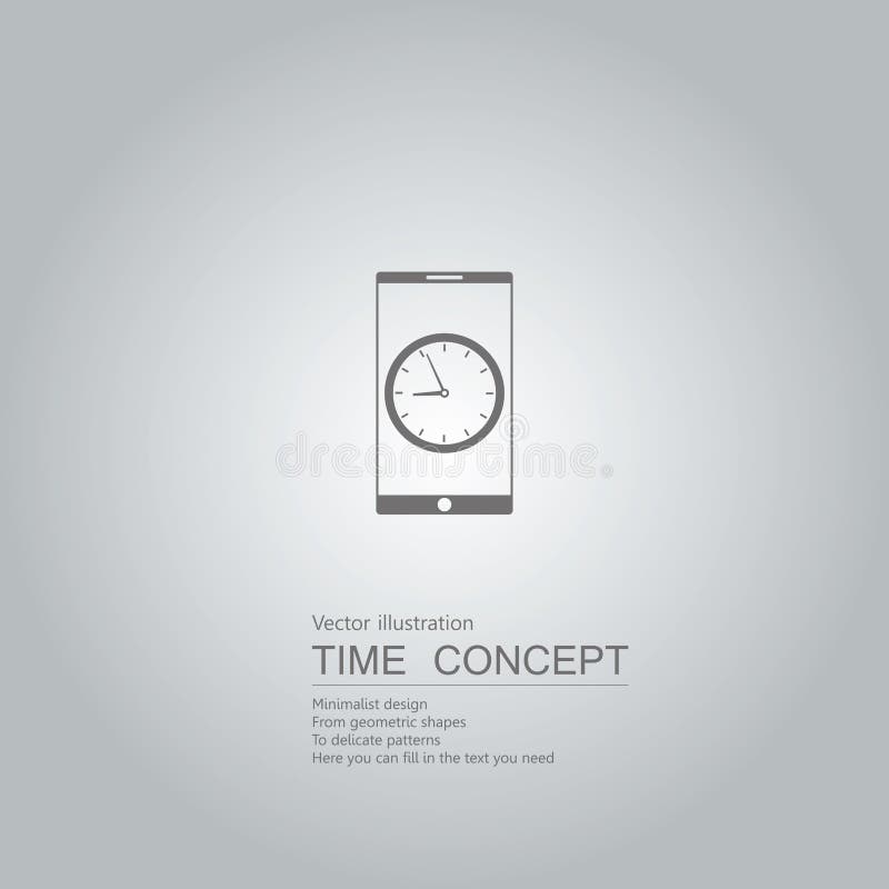 Clock and cell phone. stock vector. Illustration of icon - 159568226