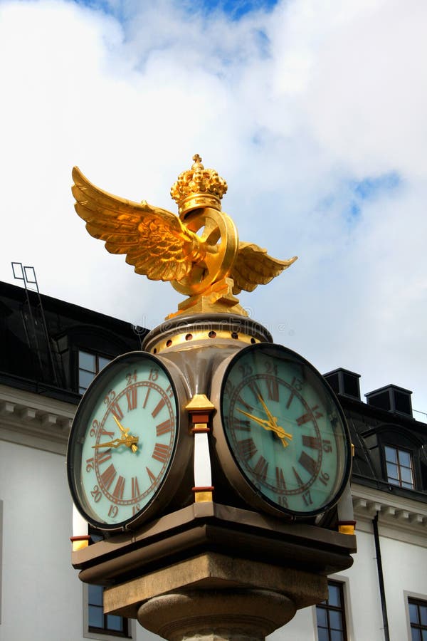 Clock on the Central Train Station of Stockholm, Sweden. Stock Photo ...