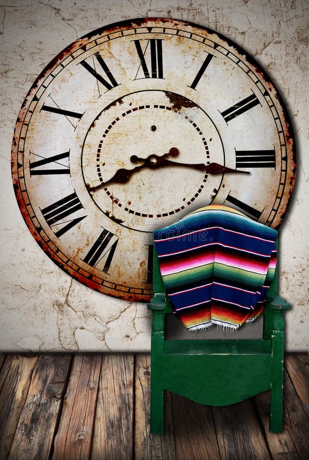 Clock,chair and room stock image. Image of elegant, brick - 35222285