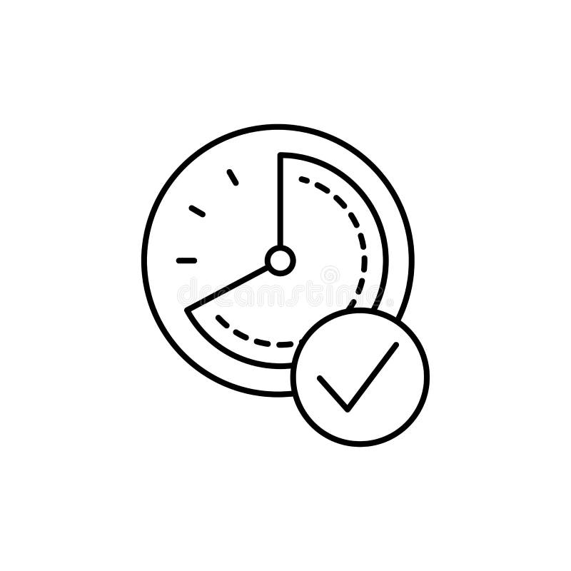 Vector Clock Icon And Check Mark Stock Vector - Illustration of ...