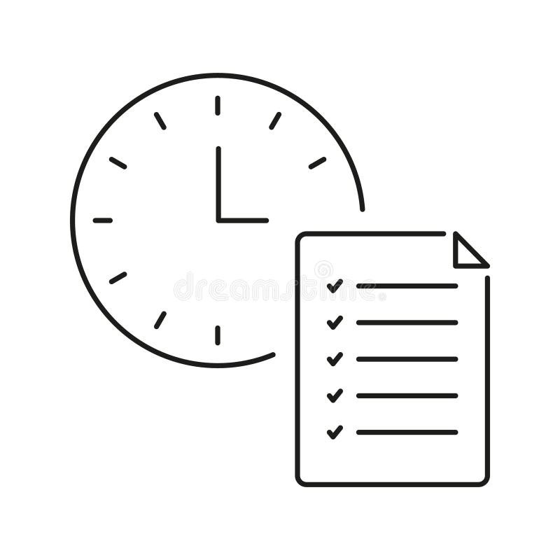 Task Scheduling Line Icons Collection. Planning, Organizing ...
