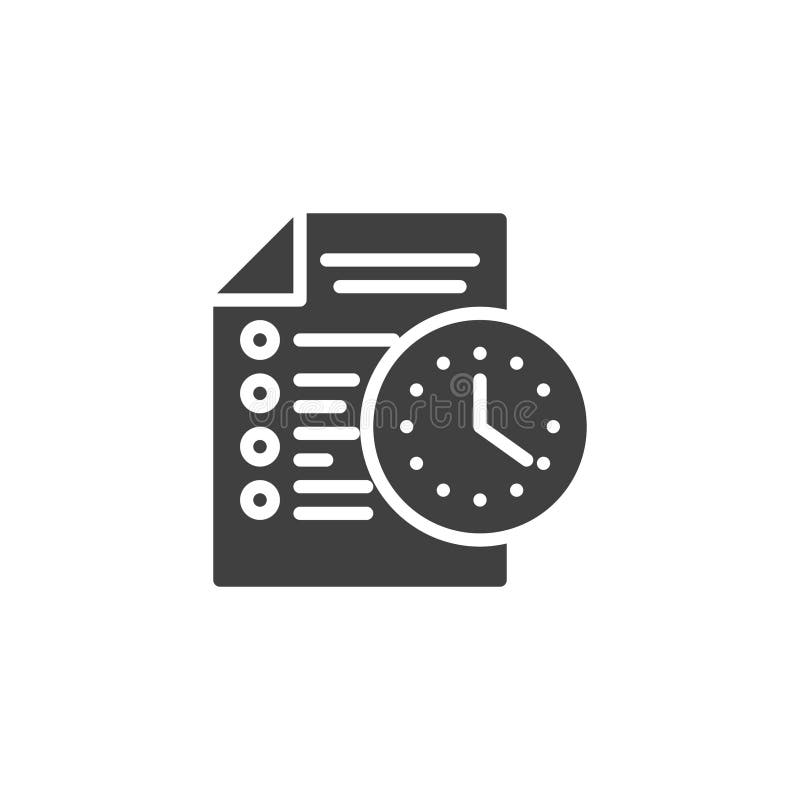 A Clock with a Checklist Vector Icon Stock Illustration - Illustration ...