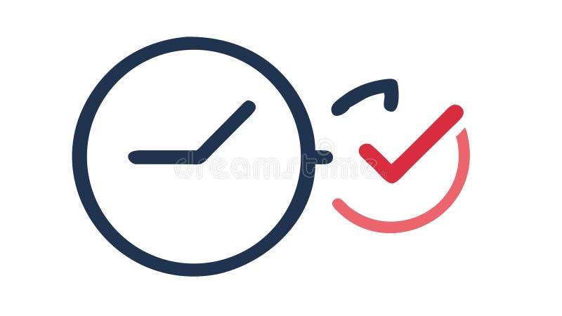 Clock with Checkmark Icon Time Completion Task Done, Vector Design ...