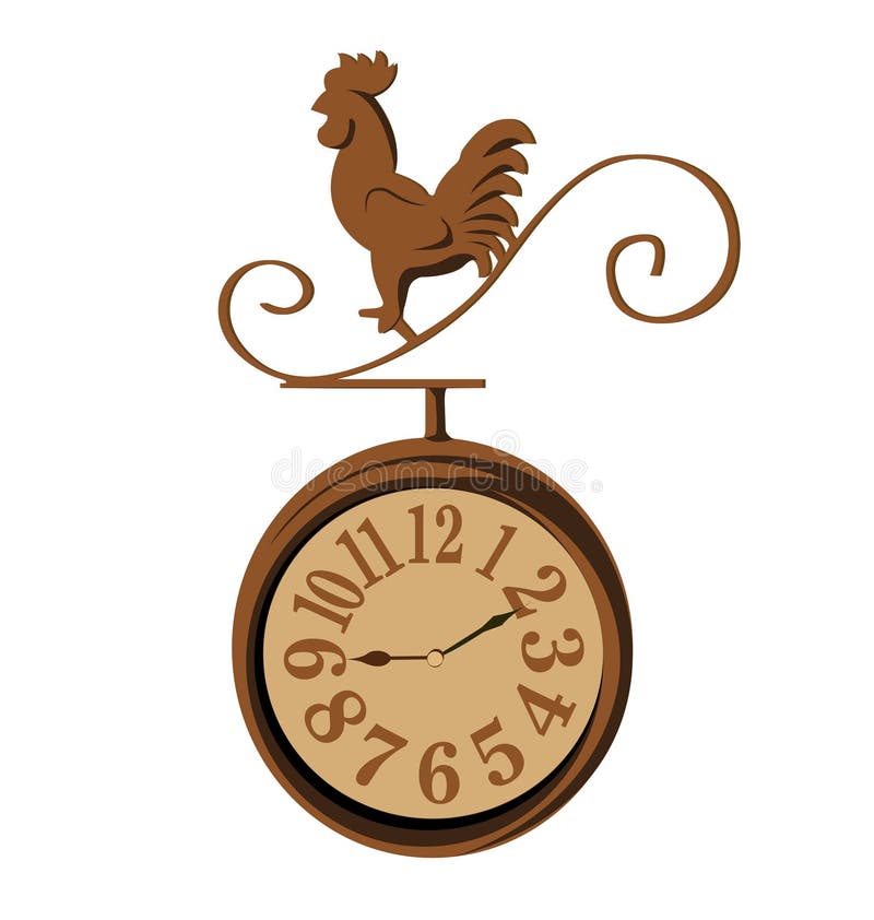 With Clock Chicken Nuggets on Above Cartoon Plate Stock Vector ...