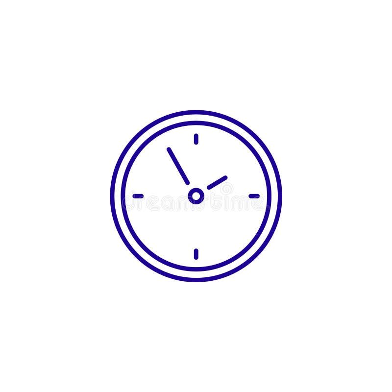 Clock Circle Clockwork Line Icon. Wall Watch Hour Minute Time Stock ...