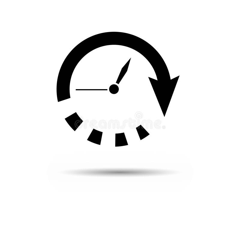 Rotating Clock Icon for Time. Time Line Icon Vector. Clock Icon Symbol ...