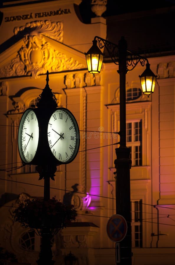 Clock at the City Bratislava, Slovakia Editorial Stock Image - Image of ...