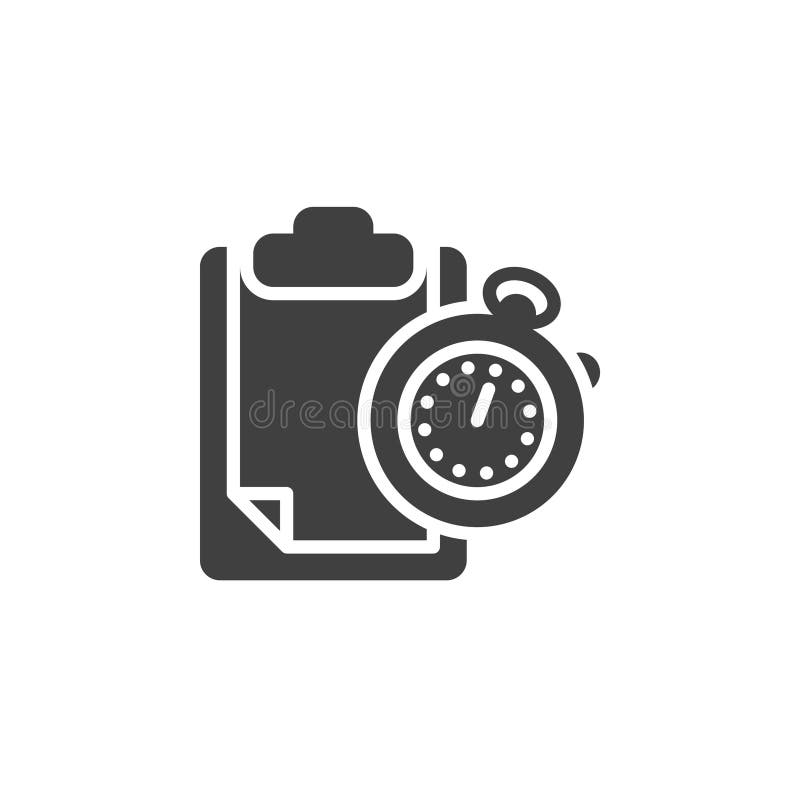 Clock and Clipboard Vector Icon Stock Illustration - Illustration of ...