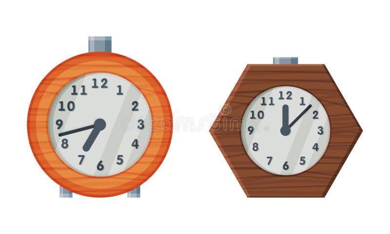 Clock with Clock Face and Clockwork Mechanism Displaying Time Vector ...