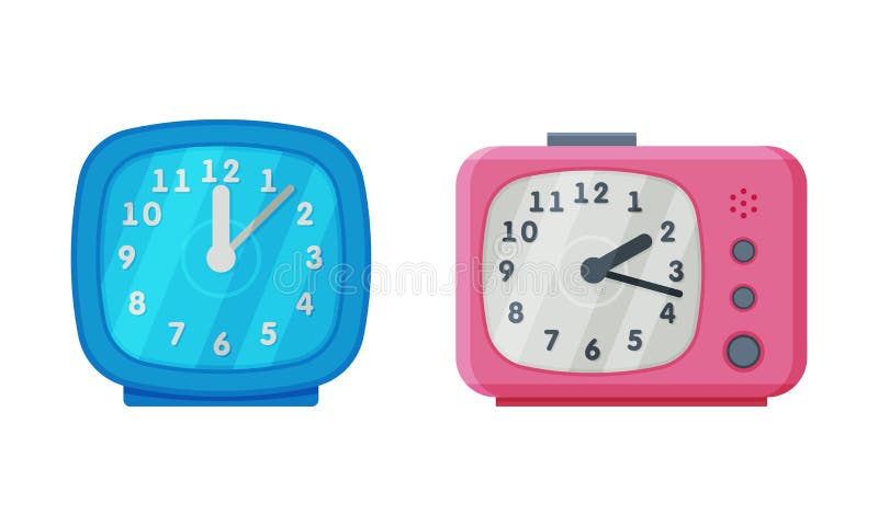 Clock with Clock Face and Clockwork Mechanism Displaying Time Vector ...