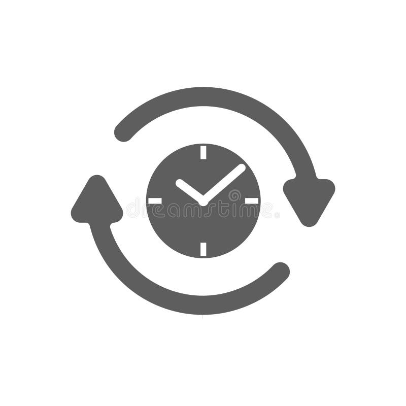 Clock with Clockwise Icon. Vector Illustration Decorative Design Stock ...