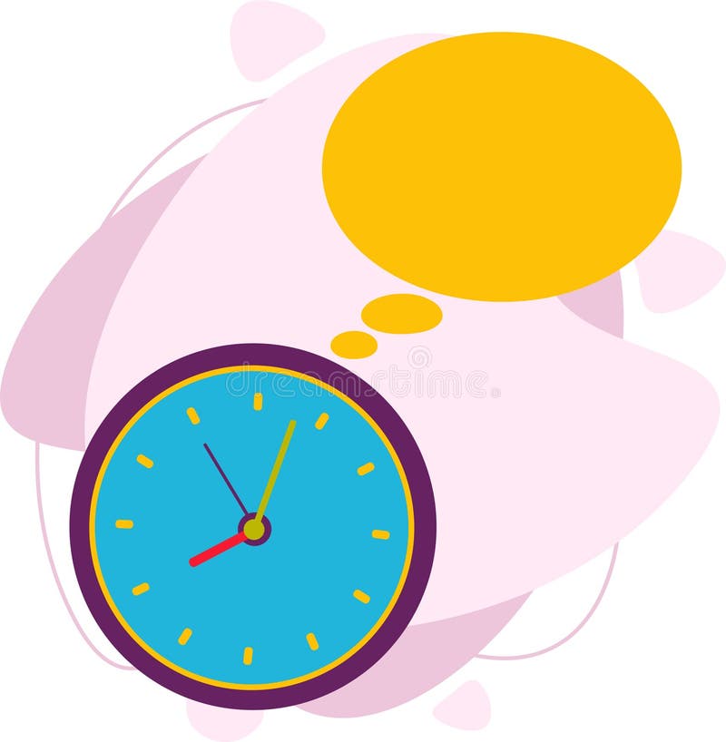 The Clock and the Cloud of Thought. Stock Vector - Illustration of sign ...