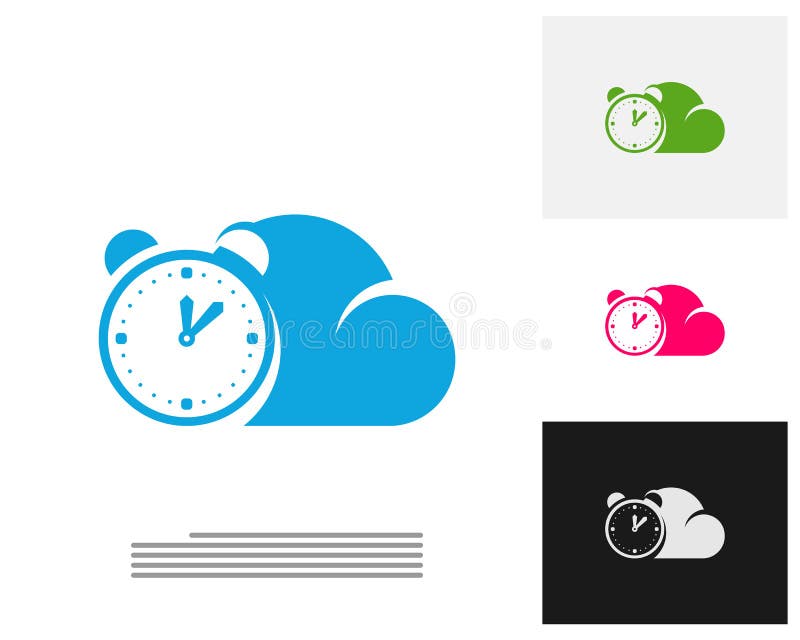 Clock with Clouds Logo Design Concept Vector. Time Management Logo ...