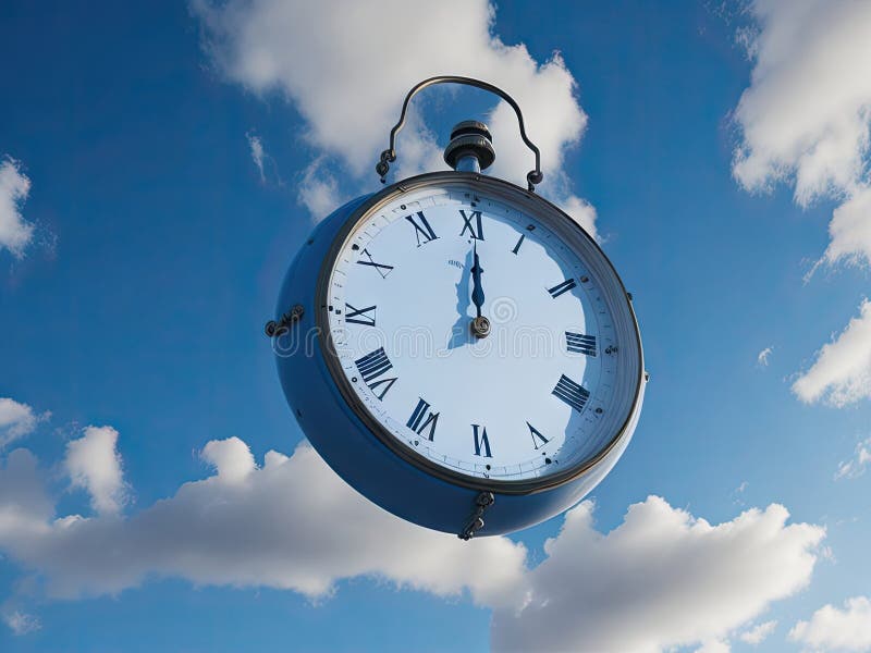 The Clock in Cloudy Blue Sky. Ai Generative Stock Illustration ...