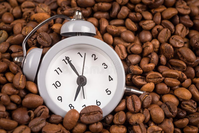 Clock and coffee stock photo. Image of leaf, cafe, caffeine - 68616532