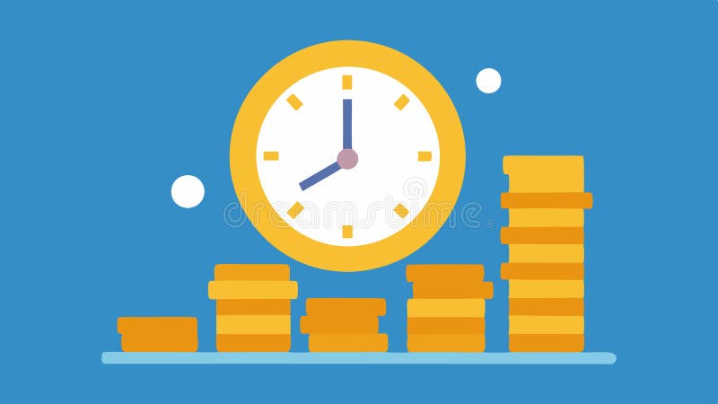 Clock and Coins a Clock with Coins Around it Where Time Passing the ...