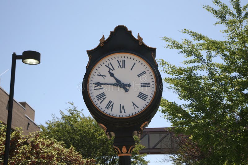 Clock on College Campus stock photo. Image of campuses - 92155196