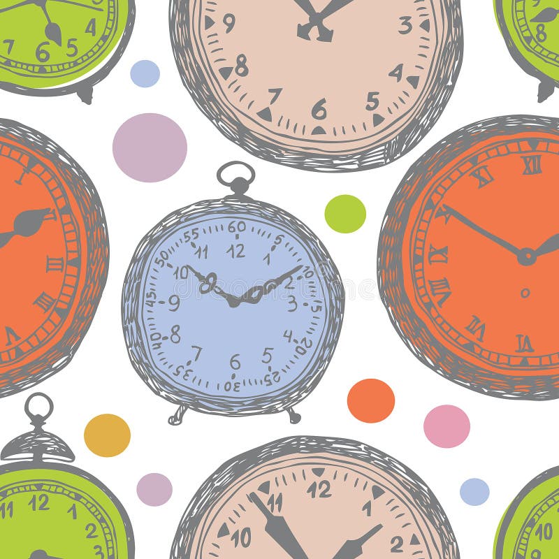 Clock pattern stock vector. Illustration of collection - 35716313