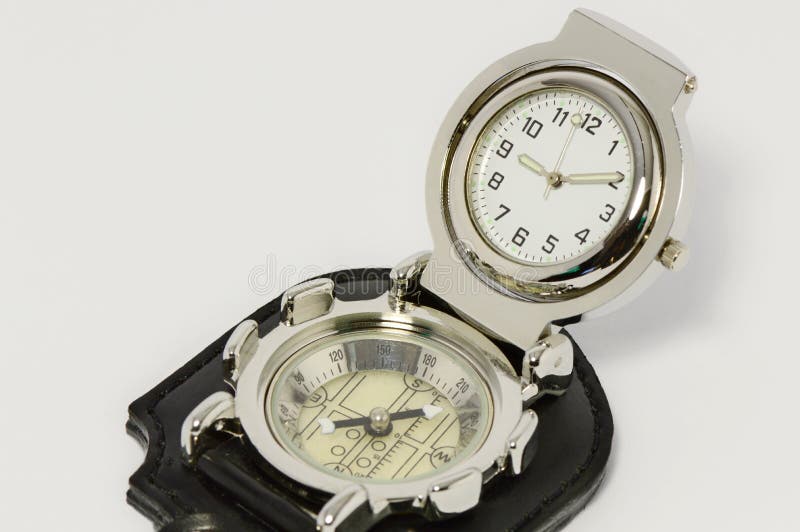 Clock and compass stock photo. Image of graphic, earth - 53737378