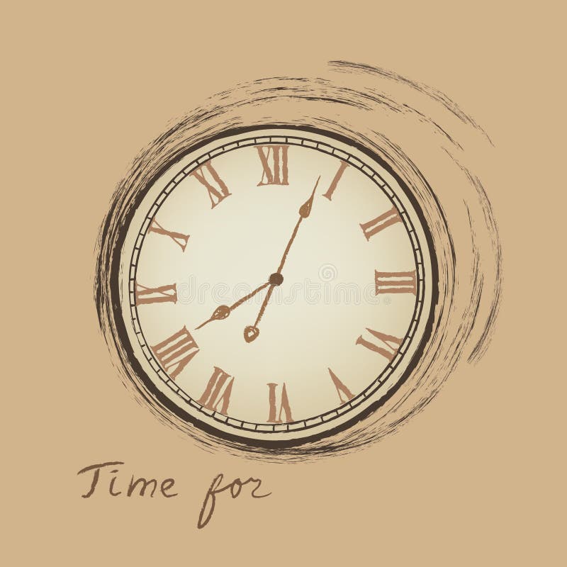 Clock Concept in Retro Style. Vintage Watch Background Stock ...
