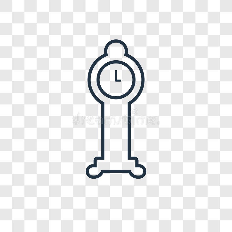 Clock Concept Vector Linear Icon Isolated on Transparent Background ...