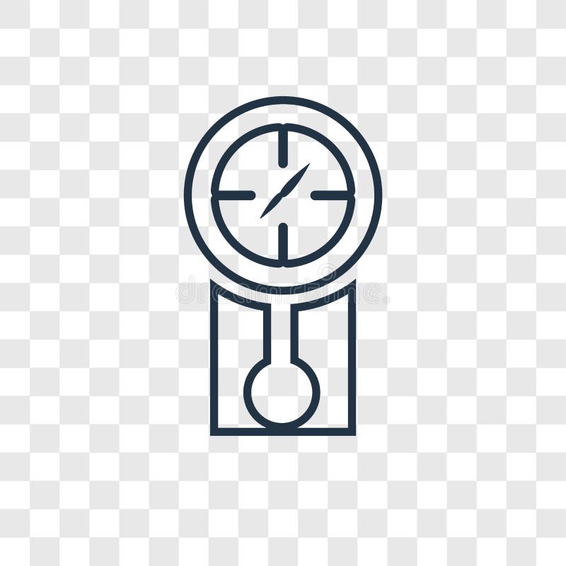 Clock Concept Vector Linear Icon Isolated on Transparent Background ...