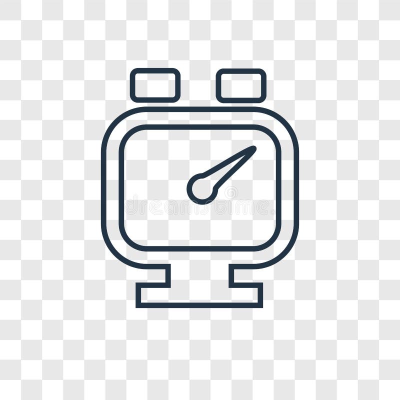 Clock Concept Vector Linear Icon Isolated on Transparent Background ...