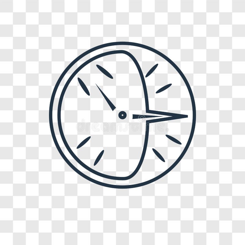 Clock Concept Vector Linear Icon Isolated on Transparent Background ...