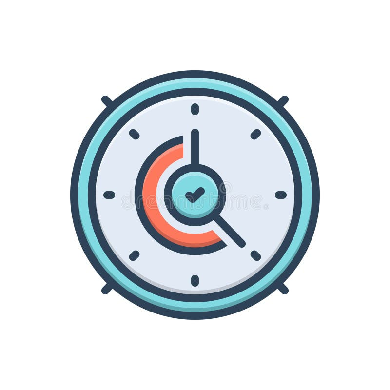 Color Illustration Icon for Clock Confirmation, Time and Watch Stock ...
