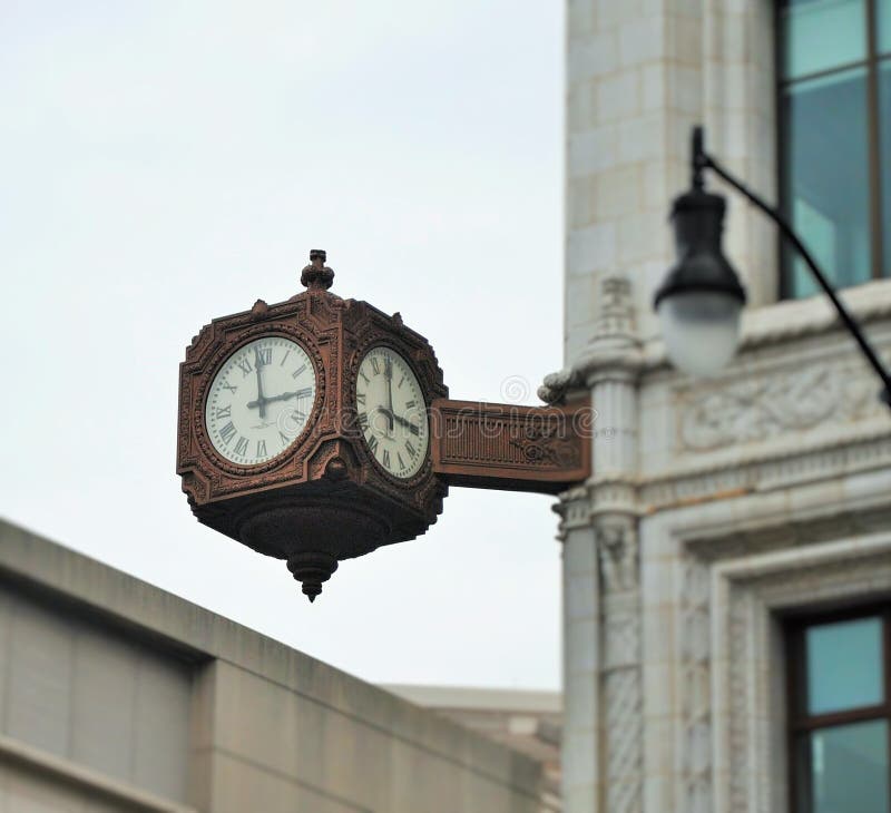 Clock on a corner stock image. Image of roman, beautiful - 44538547
