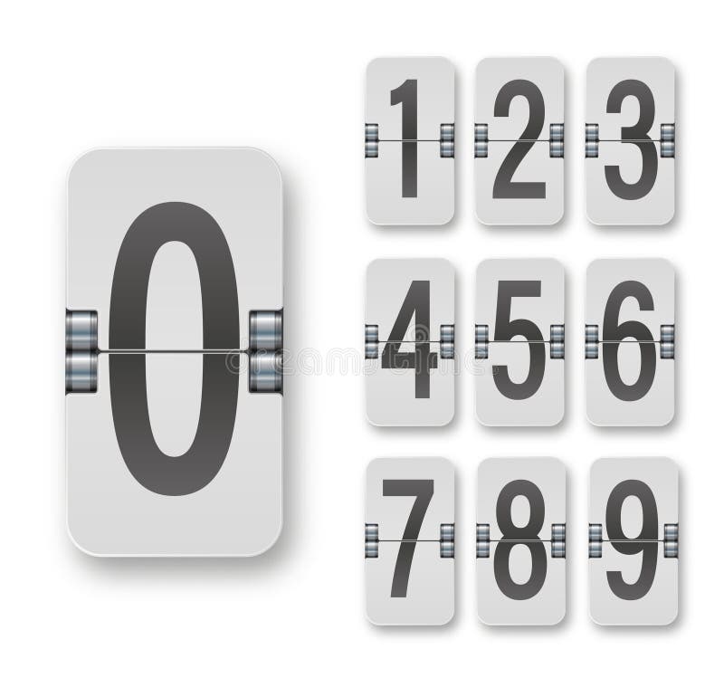 Flip Board Style Numbers. Airport Terminal, Arrival Board with Numbers ...