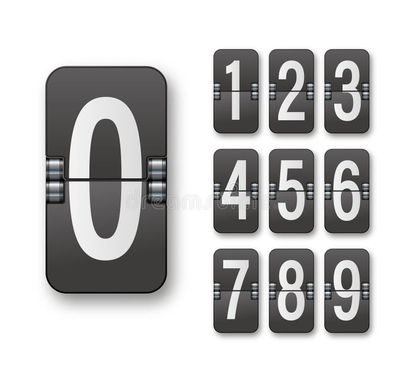 Flip Board Style Numbers. Airport Terminal, Arrival Board with Numbers ...