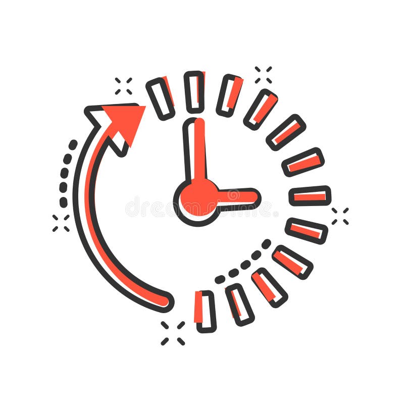 Clock Countdown Icon in Comic Style. Time Chronometer Vector Cartoon ...