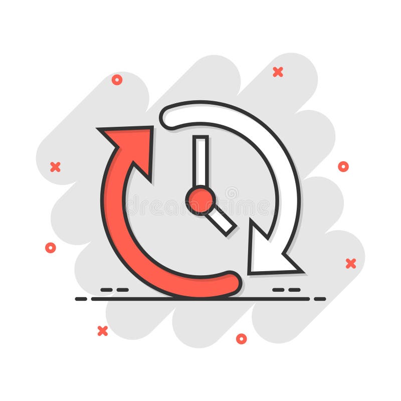 Clock Countdown Icon in Comic Style. Time Chronometer Vector Cartoon ...