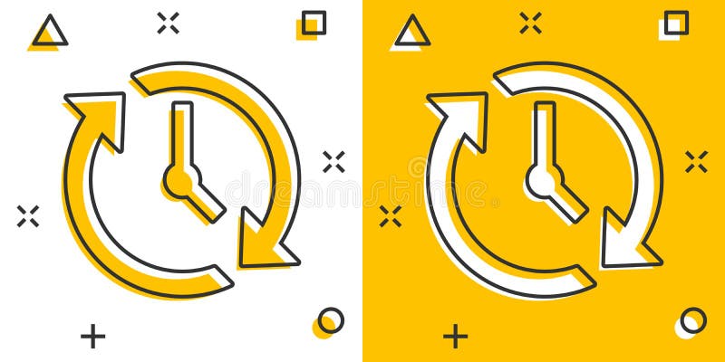 Clock Countdown Icon in Comic Style. Time Chronometer Vector Cartoon ...