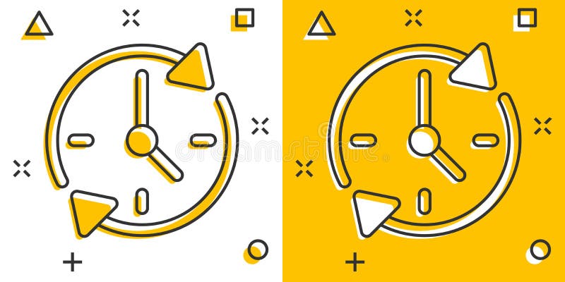 Clock Countdown Icon in Comic Style. Time Chronometer Vector Cartoon ...