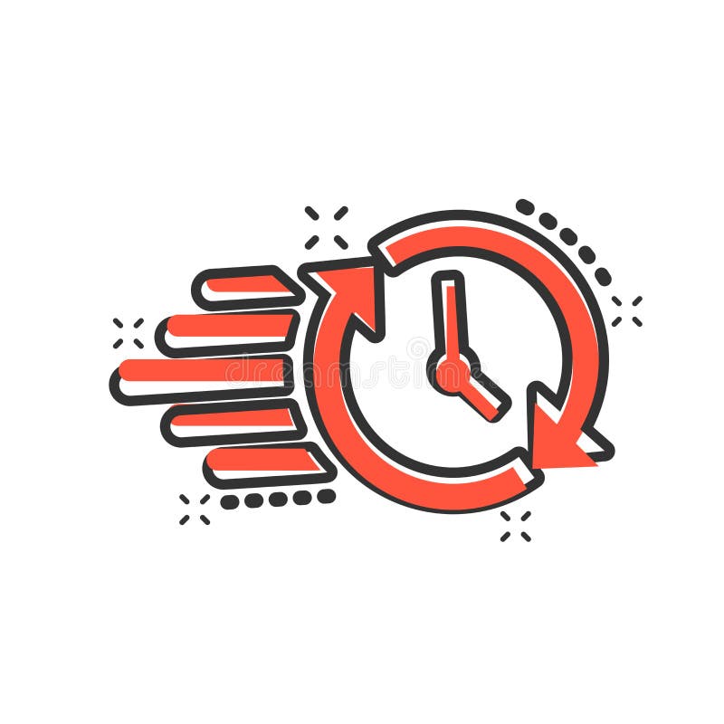 Clock Countdown Icon in Comic Style. Time Chronometer Vector Cartoon ...