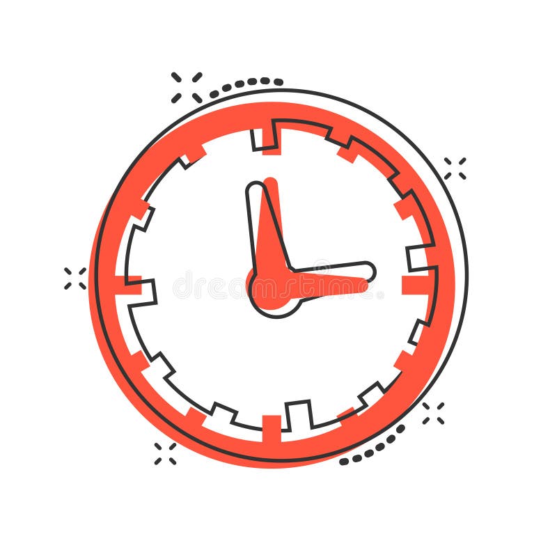 Clock Countdown Icon in Comic Style. Time Chronometer Vector Cartoon ...