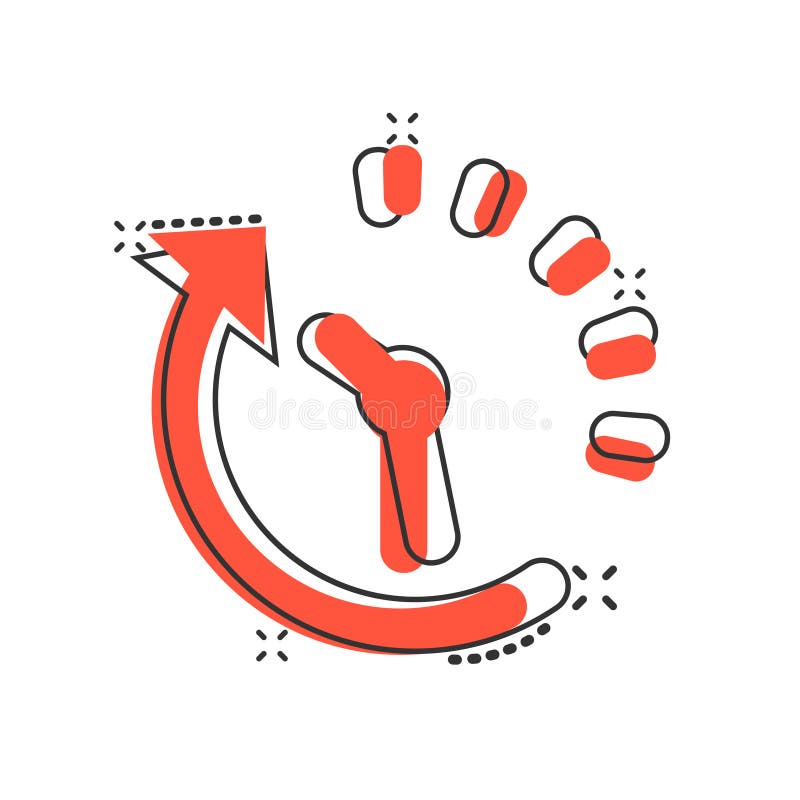 Clock Countdown Icon in Comic Style. Time Chronometer Vector Cartoon ...