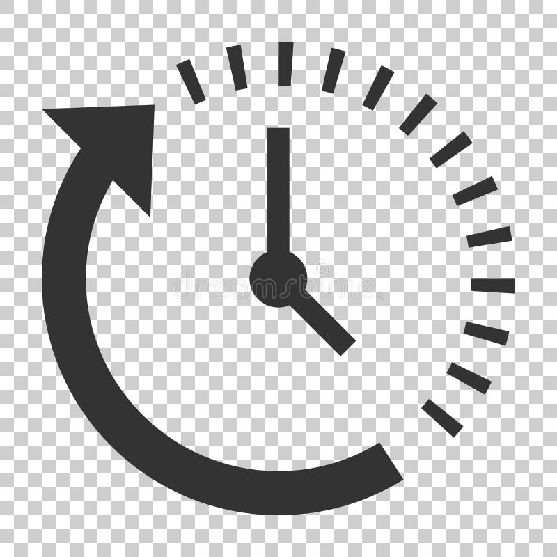 Clock Countdown Icon in Flat Style. Time Chronometer Vector ...